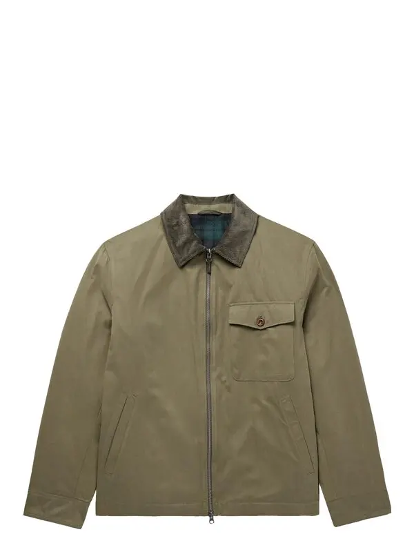 Hartford Daren Cotton-corduroy Trimmed Canvas Jacket - Green