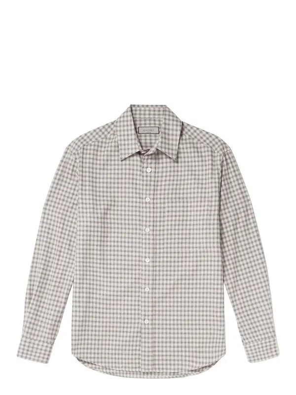 Canali Checked Cotton-flannel Shirt - Gray