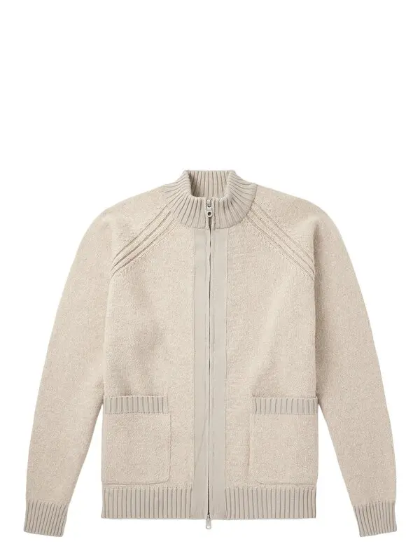 Folk Knitted Zip-up Cardigan - Neutrals