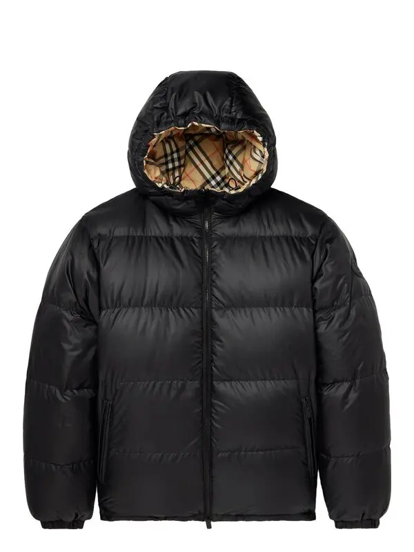 Burberry Quilted Shell Hooded Down Jacket - Black