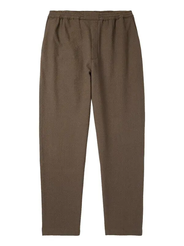 A KIND OF GUISE Banasa Straight-leg Seersucker Suit Trousers - Brown