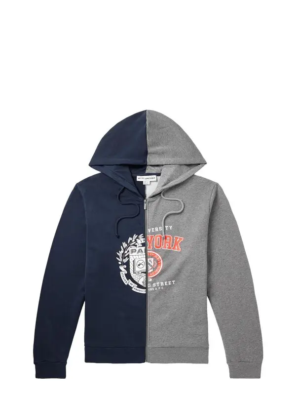 A.p.c. Marc Jacobs Printed Cotton-jersey Zip-up Hoodie - Multi