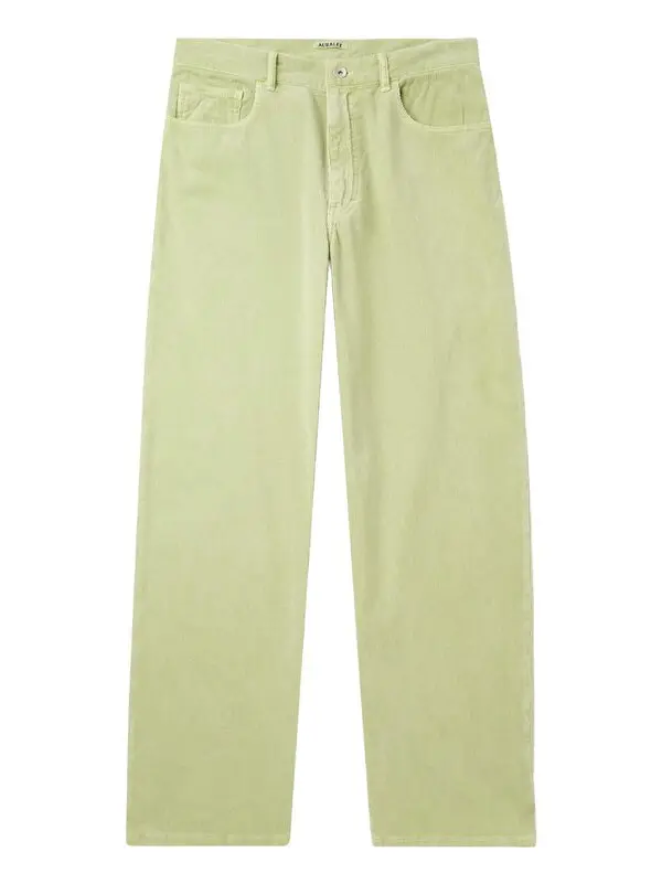 Auralee Straight-leg Cotton-corduroy Trousers - Green