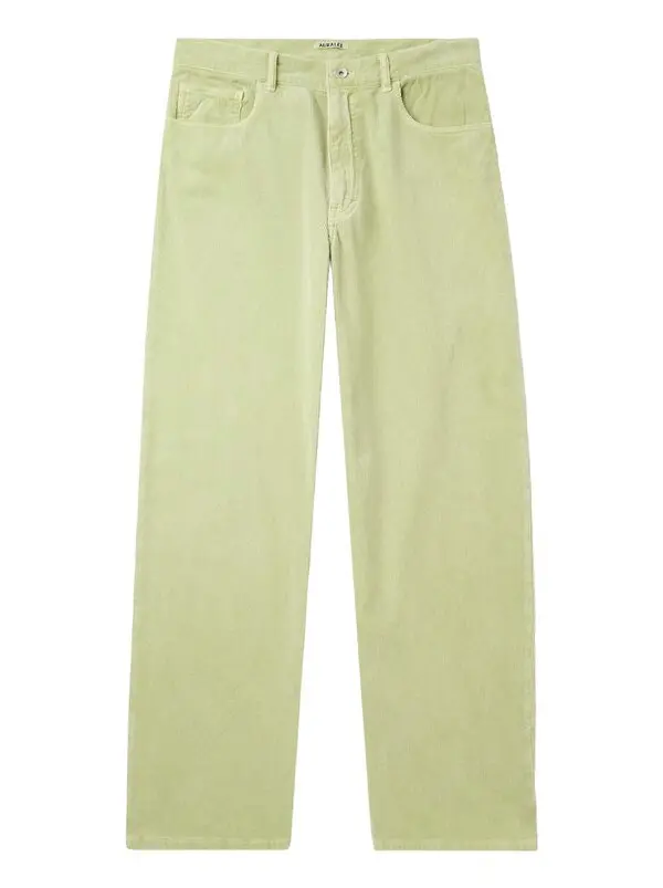Auralee Straight-leg Cotton-corduroy Trousers - Green