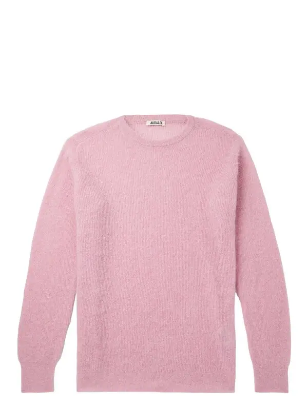 Auralee Oversized Ribbed Alpaca-blend Sweater - Pink