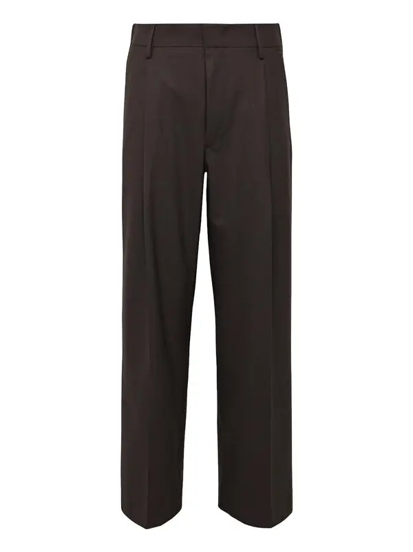 Nn07 Kay 1088 Straight-leg Pleated Recycled-woven Trousers - Brown