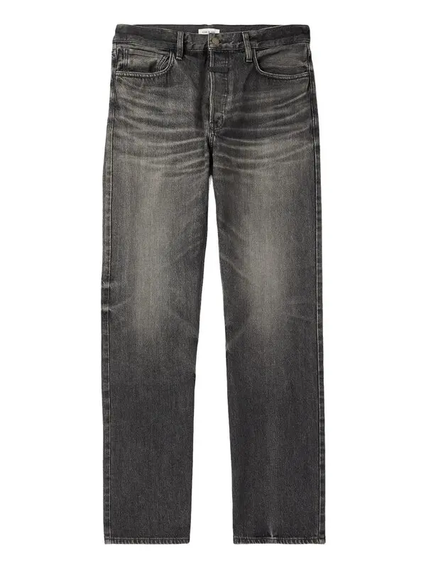 Fear Of God Straight-leg Logo-appliquéd Jeans - Black