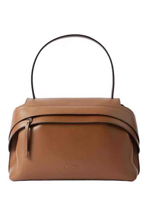 TOD'S Wave Leather Shoulder Bag - Brown