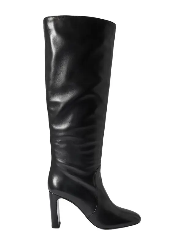 STUART WEITZMAN Babette Tubo Leather Knee Boots - Black