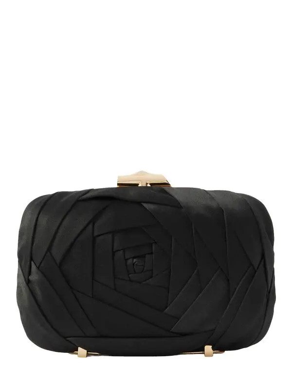 ROGER VIVIER Boite De Nuit Embellished Satin Clutch - Black