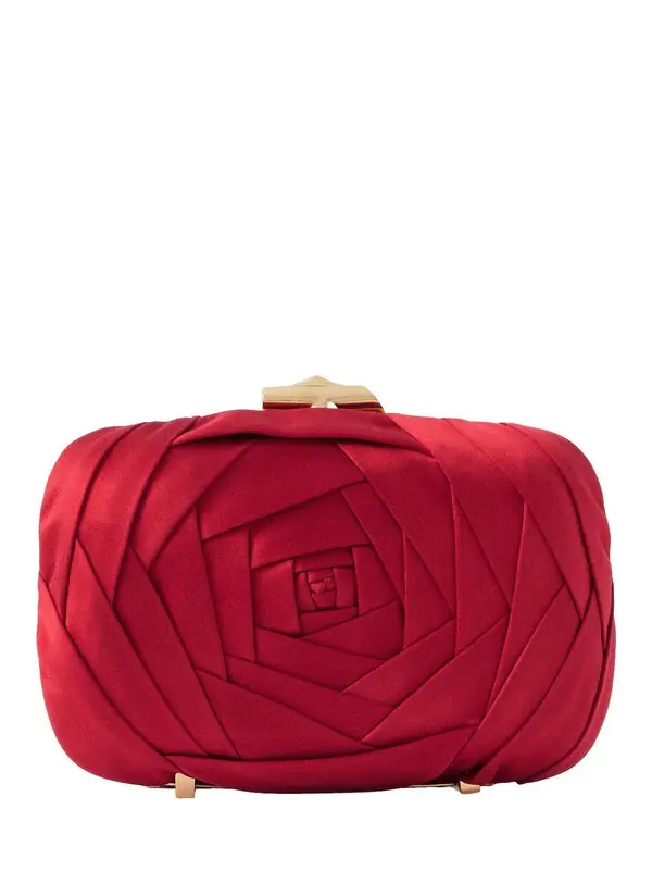 ROGER VIVIER Boite De Nuit Embellished Satin Clutch - Red