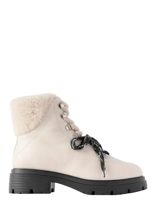 STUART WEITZMAN Hudson Lite Shearling-lined Ankle Boots - Off-white