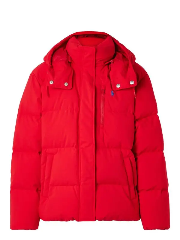 Ralph Lauren Hooded Quilted Recycled-shell Down Jacket - Red