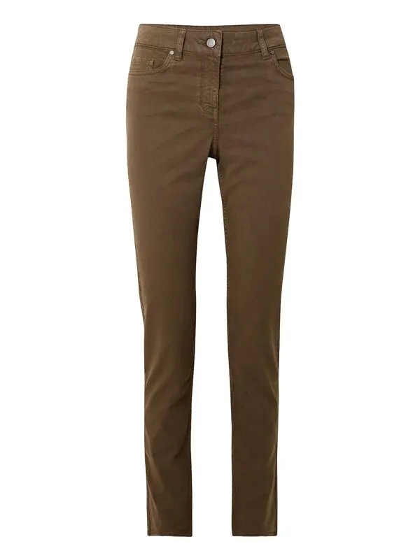 Purdey Stretch-cotton, Tencel And Silk-blend Twill Skinny-leg Pants - Brown