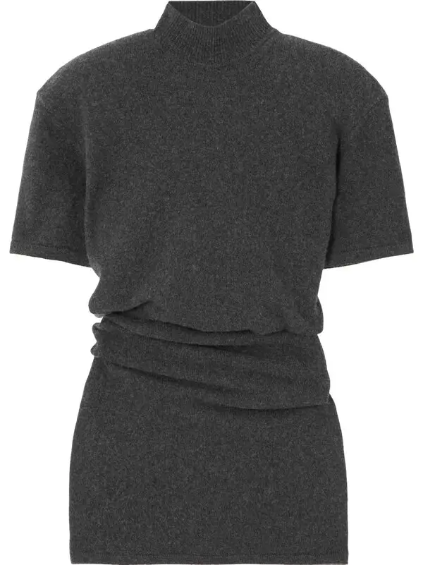 Jacquemus The Castagna Wool-blend Turtleneck Mini Dress - Gray