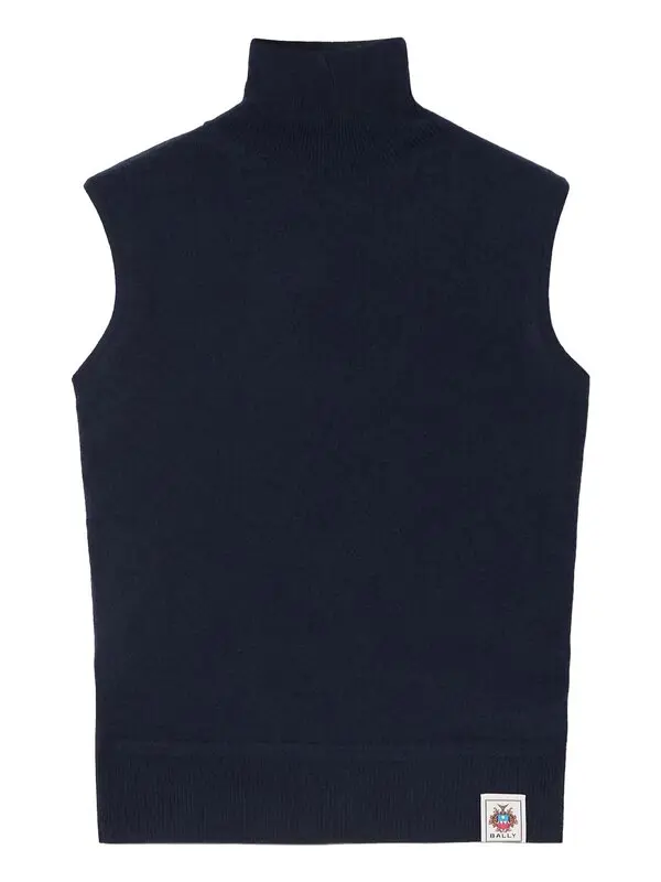 Bally Cashmere Turtleneck Tank - Blue