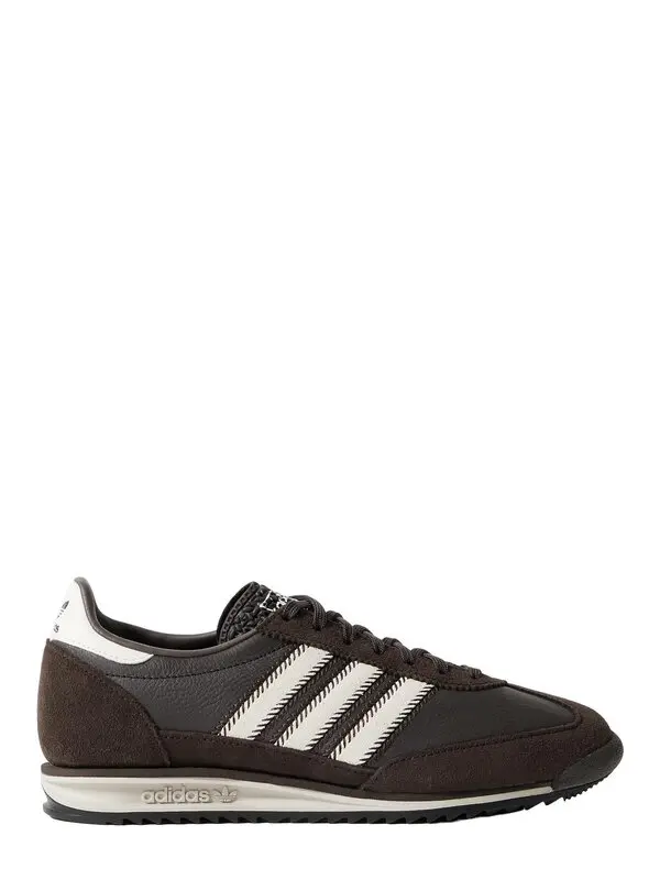 Adidas Originals By Alexander Wang Sl 72 Og Suede And Leather Sneakers - Brown