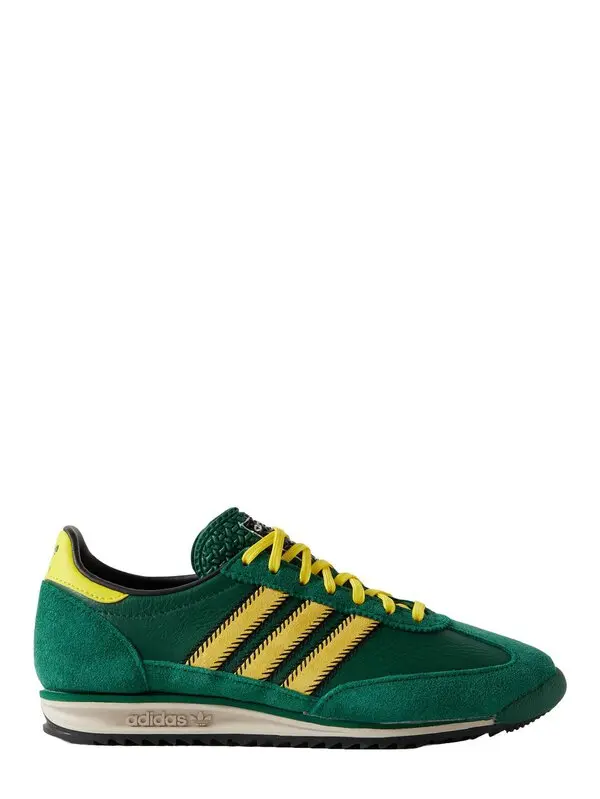 Adidas Originals By Alexander Wang Sl 72 Og Suede And Leather Sneakers - Green