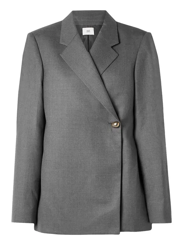Adam Lippes Harrison Wool-blend Twill Blazer - Gray