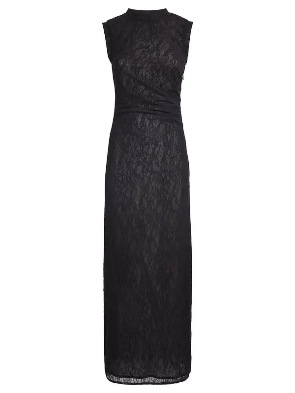 Stella McCartney Lace Floral Maxi Dress - Black