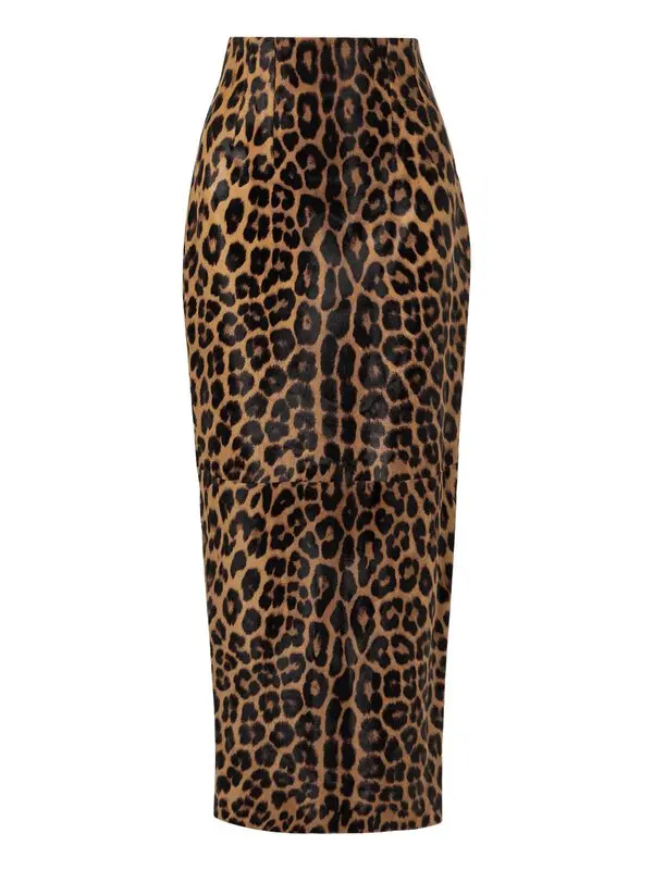 Khaite Loxley Leopard-print Calf Hair Maxi Skirt - Animal Print