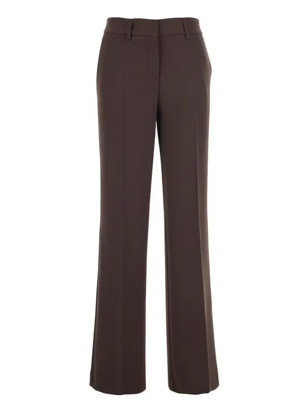 PLAIN Fabric Trousers - Brown