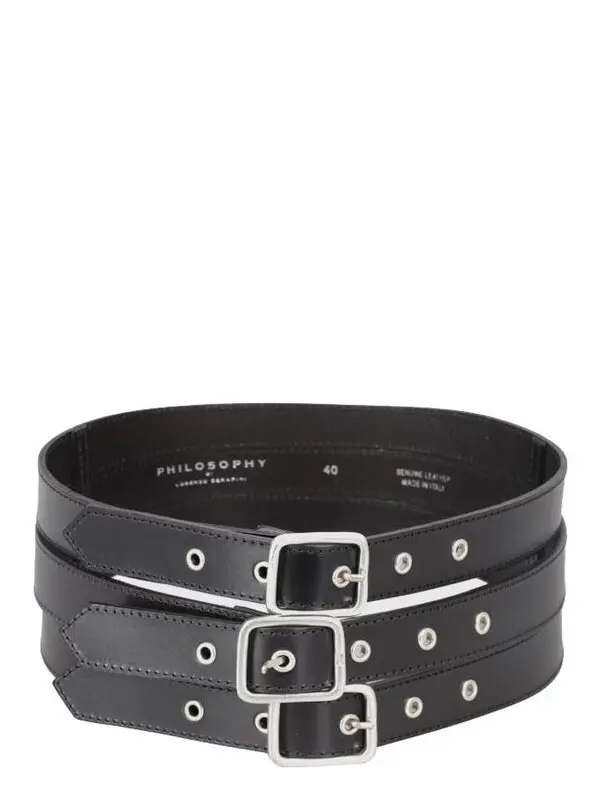 Philosophy Di Lorenzo Serafini Leather Belt - Black