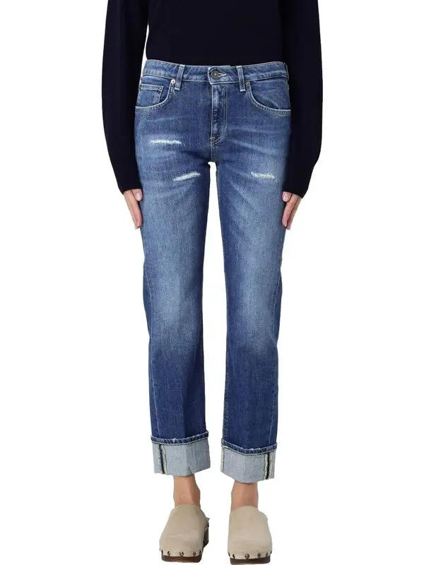 DONDUP Cuffed Straight Leg Jeans - Blue
