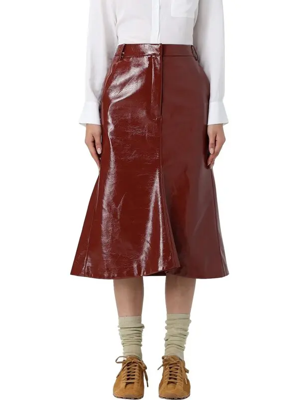 Tibi A-line Midi Skirt - Brown
