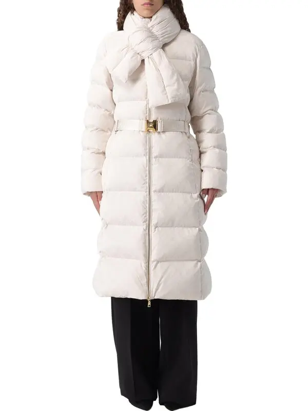 Elisabetta Franchi Belted Padded Jacket - Milk