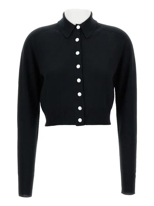 Sportmax Cropped Wool Sweater - Black