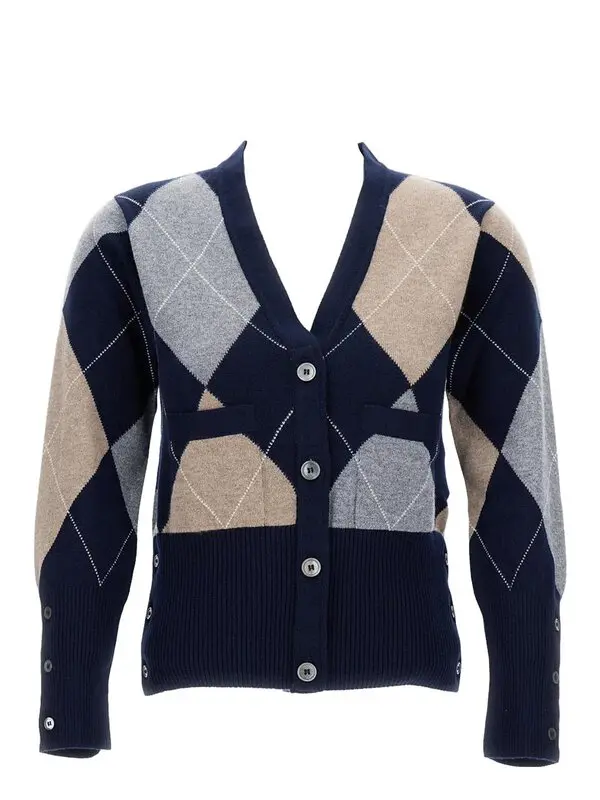 Thom Browne Knitted Cardigan - Blue