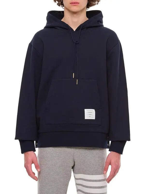 Thom Browne Hoodie With Adjustable Drawstring - Blue