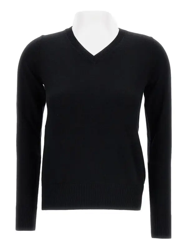 Max Mara Wool V-neck Sweater - Black