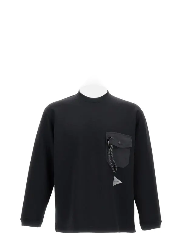 AND WANDER Airy Warm Sweatshirt - Black