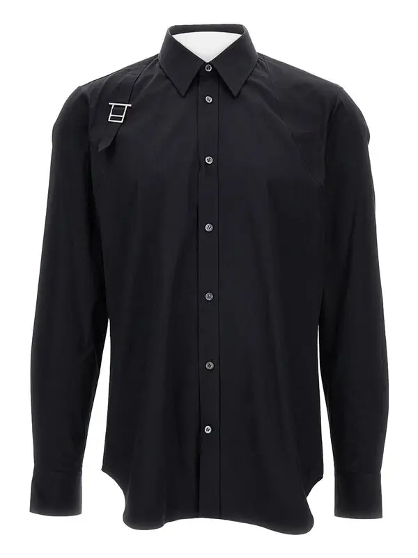 Alexander McQueen Shirt With Silver Buckle - Black