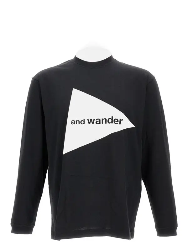 AND WANDER T-shirt With Print - Black