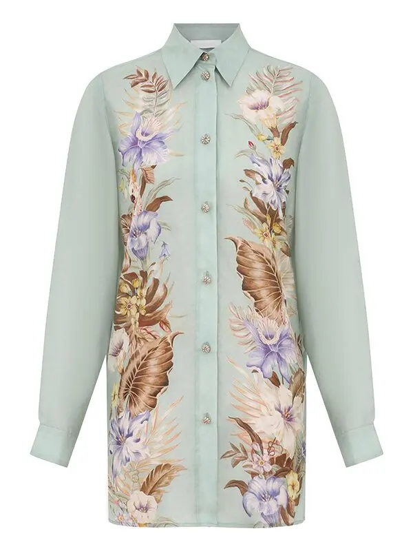 Zimmermann Coco Floral Print Shirt - Green