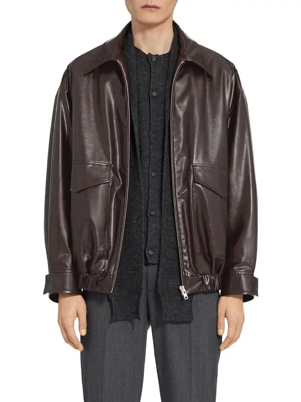 MAISON MARGIELA Leather Jacket - Brown