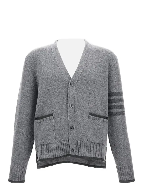 Thom Browne Wool Cardigan - Grey
