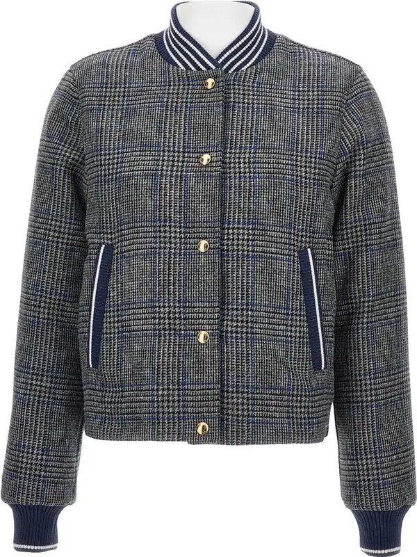 Thom Browne Downfill Prince Of Wales Jacket - Grey