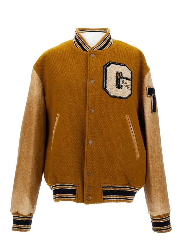 GOLDEN GOOSE Football-style Leather Jacket - Brown