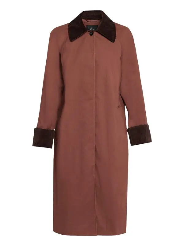Rails Levy Corduroy-trimmed Trench Coat - Raisin