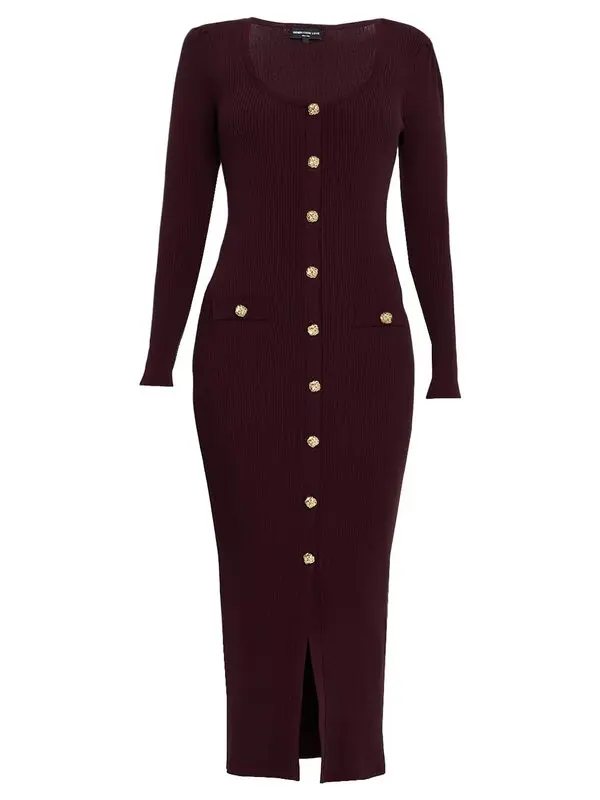 Generation Love Andolina Rib-knit Midi Dress - Malbec