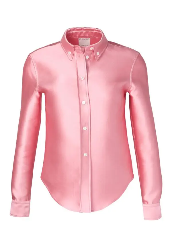 Calvin Klein Sophie Shrunken Satin Shirt - Pink