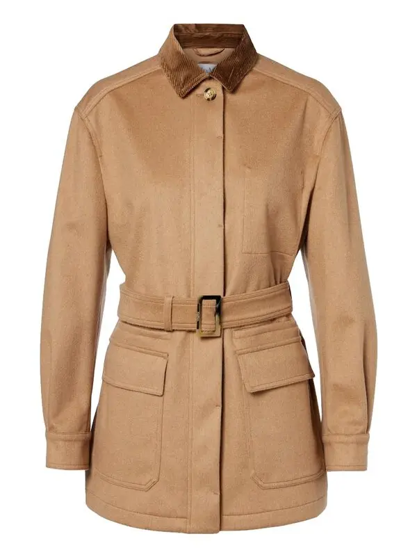 Max Mara Leva Belted Camel Hair Jacket - Beige