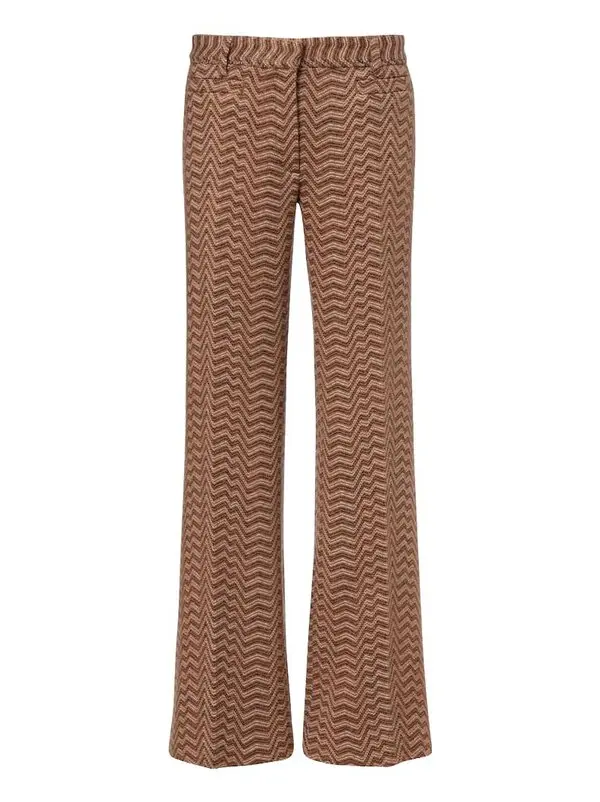 Missoni Zigzag Low-rise Bootcut Pants - Brown