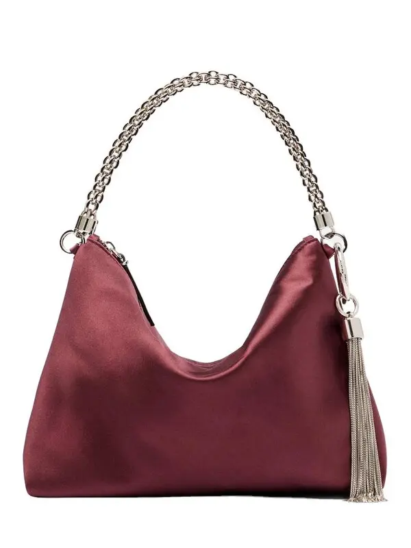 JIMMY CHOO Small Satin Clutch - Burgundy
