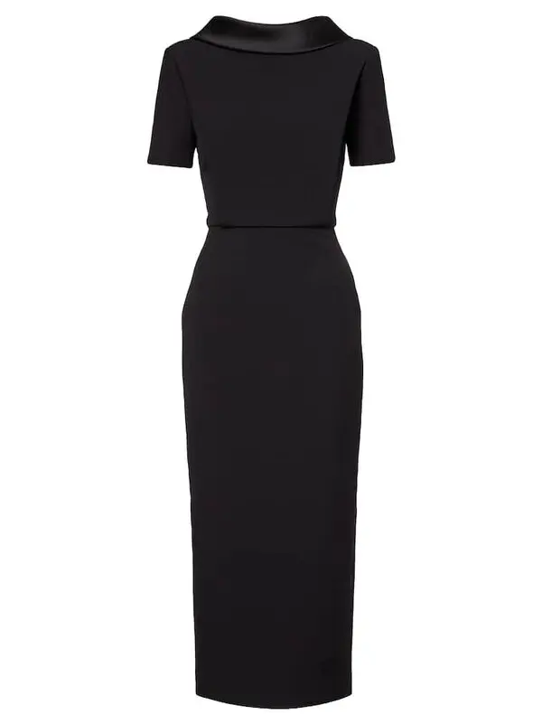 Roland Mouret Crêpe Midi Dress - Black