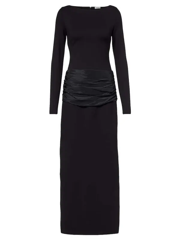 Staud Holland Draped Maxi Dress - Black